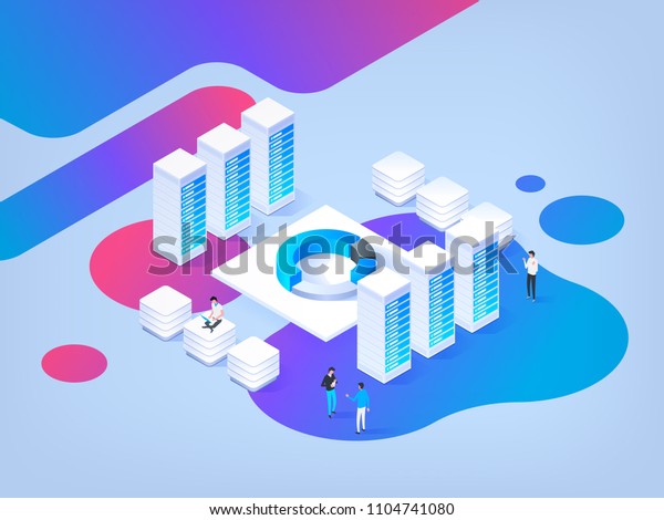 Abstract Isometric Illustration High Technology Concept Stock Vector ...