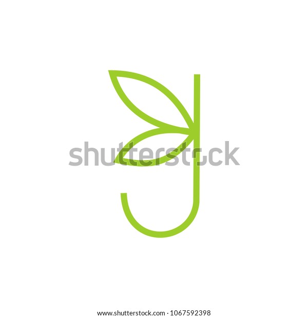 Abstract J Letter Leaf Design Vector Stock Vector (Royalty Free ...