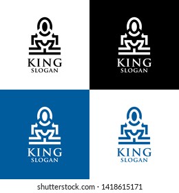 Abstract King Logo Designs On Isolated Stock Vector (Royalty Free ...