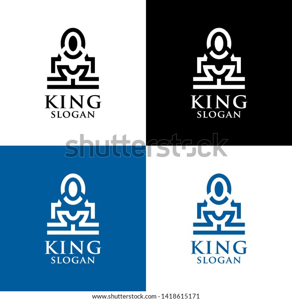 Abstract King Logo Designs On Isolated Stock Vector (Royalty Free ...