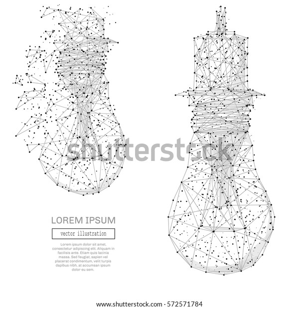 Abstract Lamp Bulb Polygonal Geometry Triangle Stock Vector (Royalty ...
