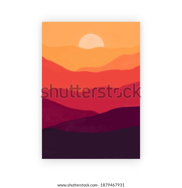 Abstract Landscape Background Natural Poster Design Stock Vector ...