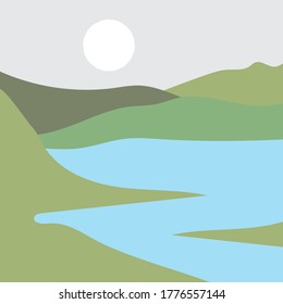 Abstract Landscape Nature Background Layouts Interior Stock Vector ...