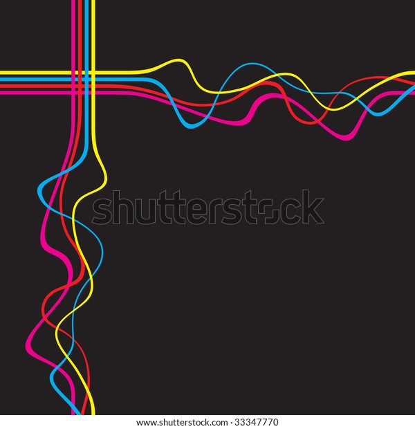 Abstract Layout Wavy Lines Cmyk Color: vetor stock (livre de direitos ...
