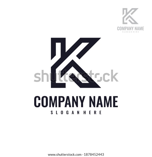 Abstract Letter 2k K2 Logo Design Stock Vector (Royalty Free ...