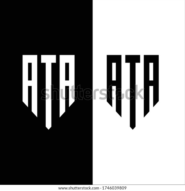 Abstract Letter Ata Logo Design Initials Stock Vector (Royalty Free ...