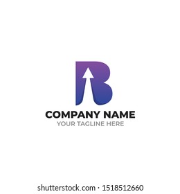 Abstract Letter B Arrow Logo Design Stock Vector (Royalty Free ...