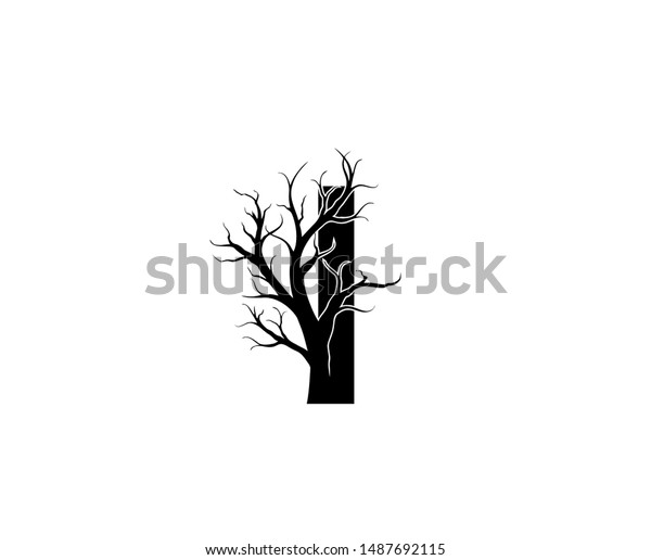 Abstract Letter Dead Tree Logo Icon Stock Vector (Royalty Free ...