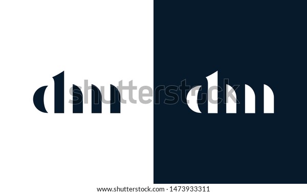 Abstract letter DM logo. This logo icon incorporate with abstract shape ...