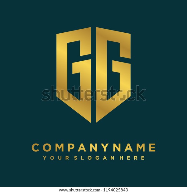 Abstract Letter Gg Shield Logo Design Stock Vector (Royalty Free ...