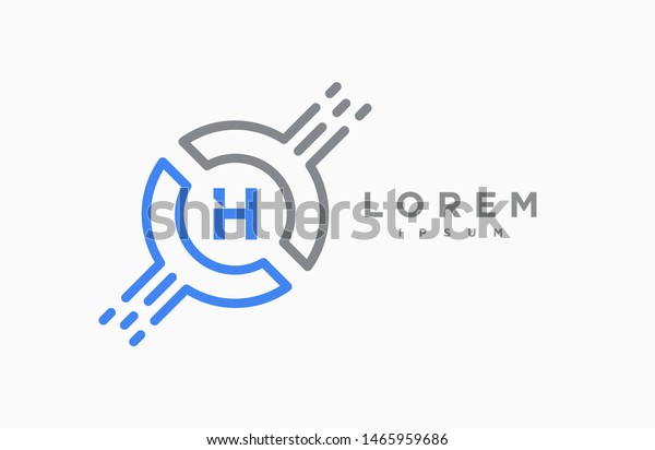 Abstract Letter H Line Logo Design Stock Vector (Royalty Free ...