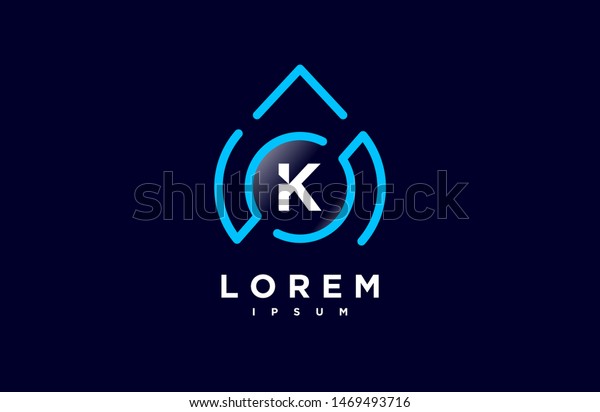 Abstract Letter K Line Logo Design Stock Vector (Royalty Free ...