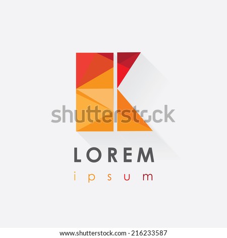 Abstract Letter K Logo Design Low 스톡 벡터(사용료 없음) 216233587 - Shutterstock