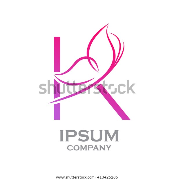 Abstract Letter K Logotype Pink Colour Stock Vector (Royalty Free ...