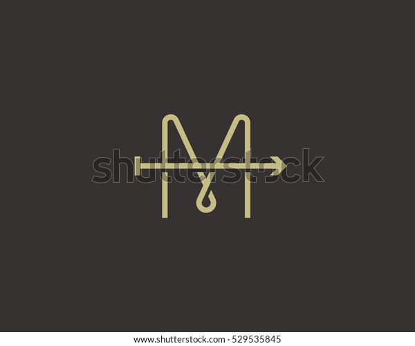 Abstract Letter M Arrow Logo Design Stock Vector (Royalty Free ...