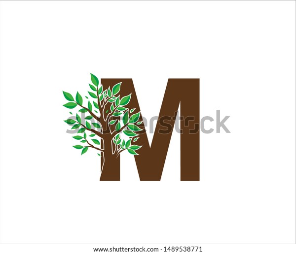 Abstract Letter M Nature Tree Logo Stock Vector (Royalty Free ...