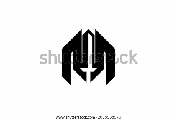 Abstract Letter M Sword Logo Stock Vector (Royalty Free) 2038538570 ...