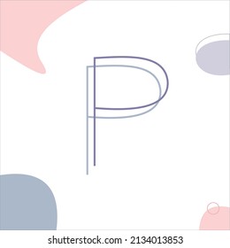 Abstract Letter P Design White Background Stock Vector (Royalty Free ...