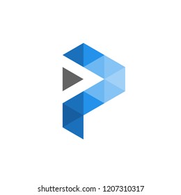 Abstract Letter P Logo Design Stock Vector (Royalty Free) 1207310317 ...
