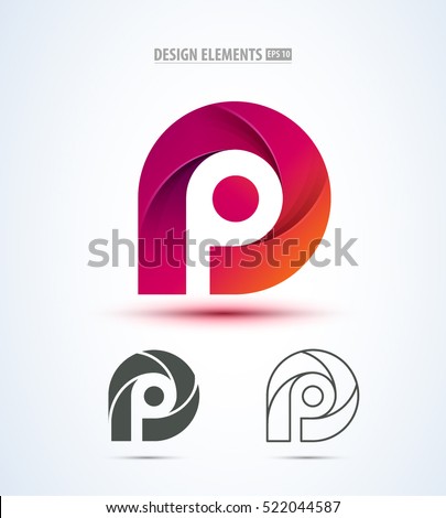 Abstract Letter P Logo Icon Set Image vectorielle de stock (libre de ...