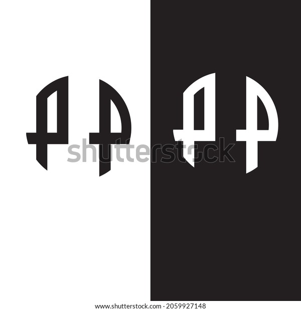 Abstract Letter Pp Logo Design Initials Stock Vector (Royalty Free ...