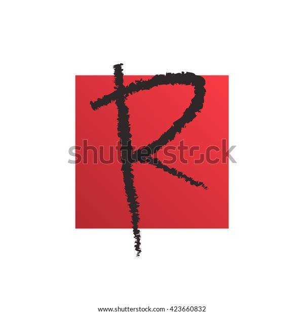 Abstract Letter R Hand Drawn Concept Stock Vector (Royalty Free ...
