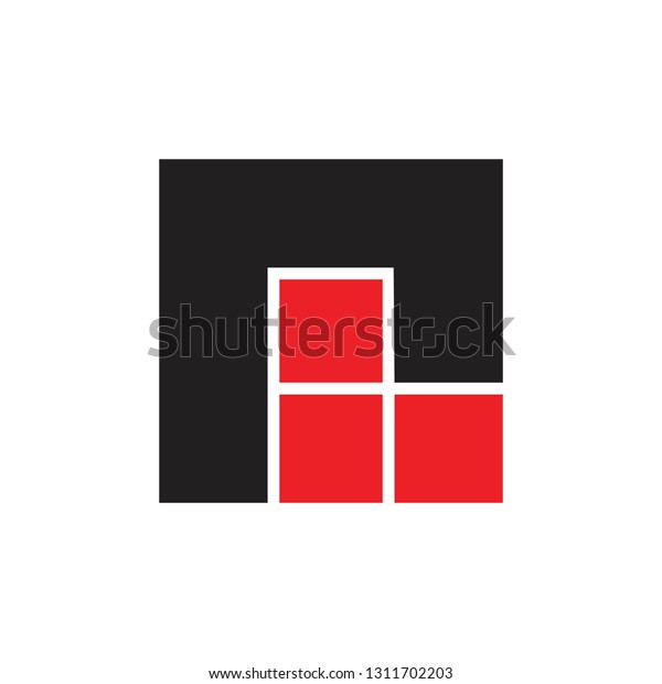 Abstract Letter R Square Simple Colorful Stock Vector (Royalty Free ...