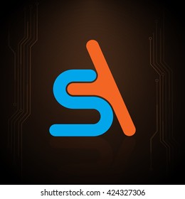 Abstract Letter S Alpha Logo Design Stock Vector (Royalty Free ...