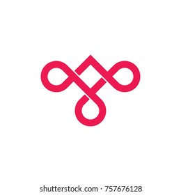 Abstract Letter T Curves Infinity Design Stock Vector (Royalty Free ...
