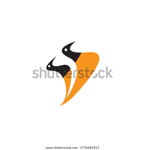 Abstract Letter V Bird Logo Design Stock Vector (Royalty Free ...