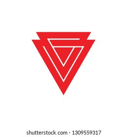 Geometric V Letter Triangle Logo Concept Stock Vector (Royalty Free ...
