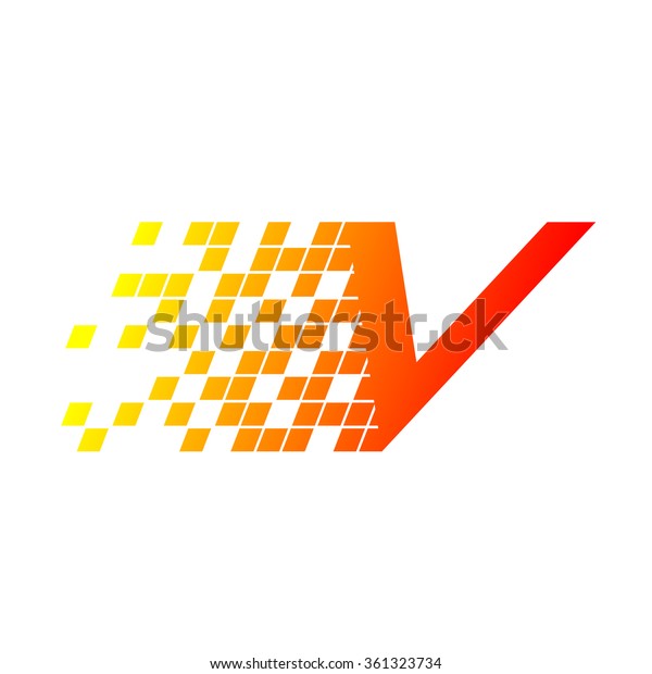 Abstract Letter V Logofast Speed Movingdeliverydigital Stock Vector ...