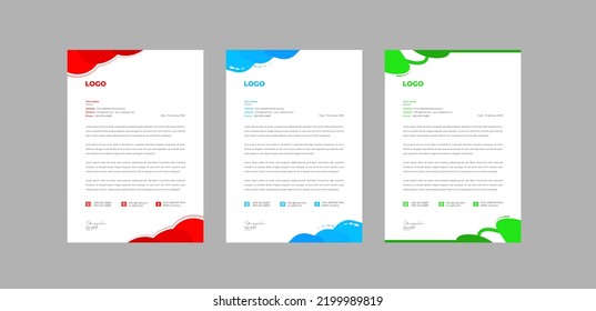Abstract Letterhead Design Template Modern Corporate Stock Vector ...