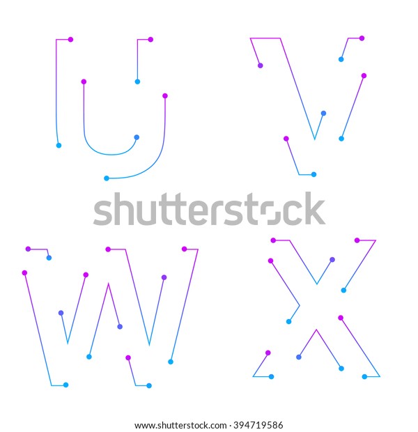 Abstract Letters Uvwx Logo Design Template Stock Vector (Royalty Free ...
