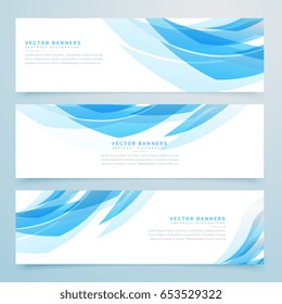 Abstract Light Blue Banners Set Design Stock Vector (Royalty Free ...