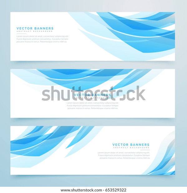 Abstract Light Blue Banners Set Design Stock Vector (Royalty Free ...