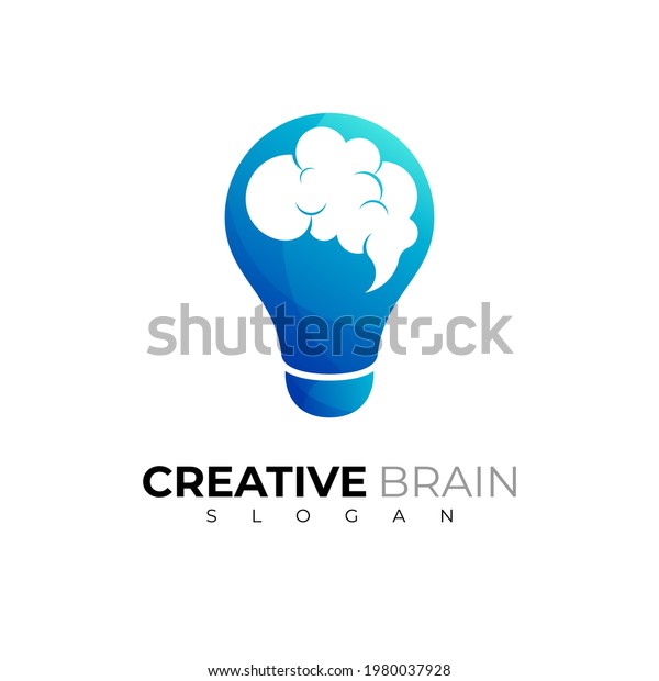 Abstract Light Bulb Brain Logo Template Stock Vector (Royalty Free ...