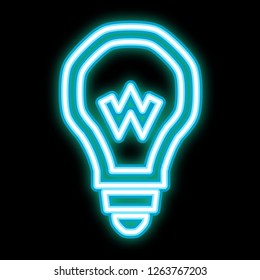 Abstract Lightbulb Icon Neon Light Effect Stock Vector (Royalty Free ...