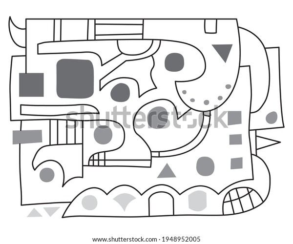 Abstract Line Art Design Black Lines Stock Vector (Royalty Free ...