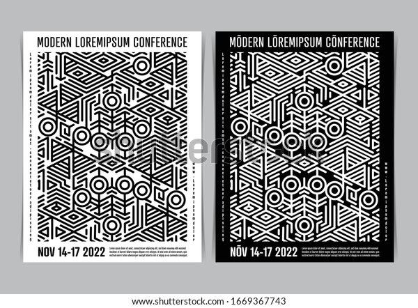 Abstract Line Art Event Flyer Template Stock Vector (Royalty Free ...