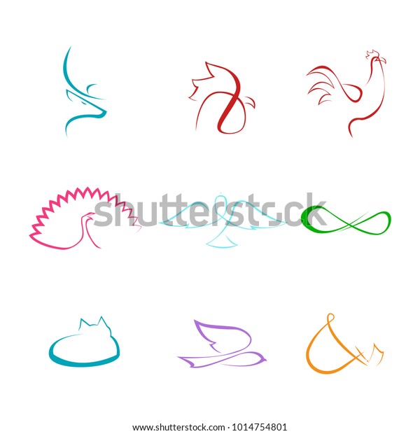 Abstract Line Art Symbol Vector Illustration Stock Vector (Royalty Free ...