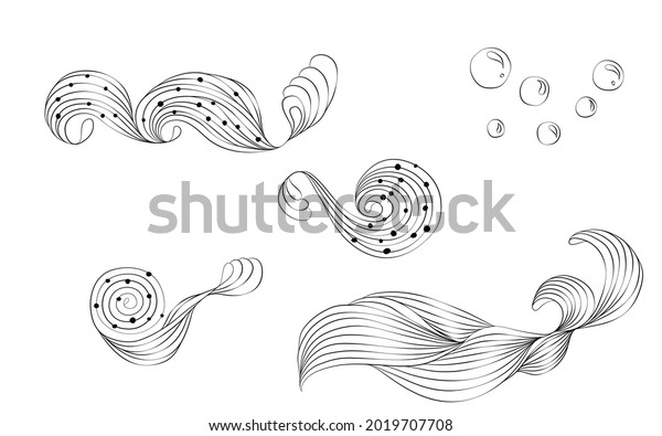 Abstract Line Art Vector Isolated On Stock Vector (Royalty Free ...