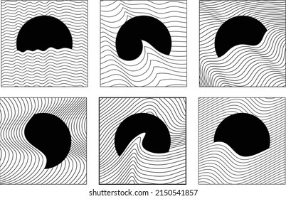 Abstract Line Art Vector Sun Wave Stock Vector (Royalty Free ...