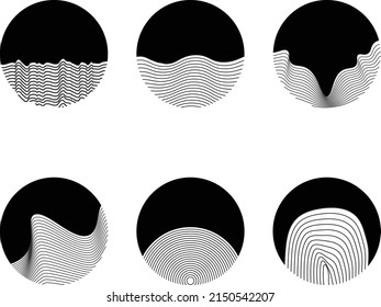 Abstract Line Art Vector Sun Wave Stock Vector (Royalty Free ...