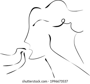 Abstract Line Drawing People Face Stock Vector (Royalty Free ...