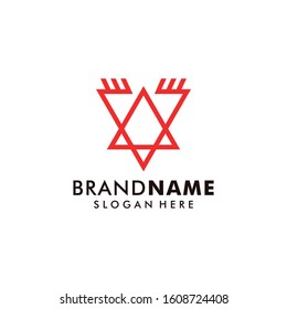 Abstract Line Logo Design Red Color Stock Vector (Royalty Free ...