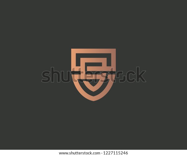 Abstract Line Shield Logo Design Universal Stock Vector (Royalty Free ...