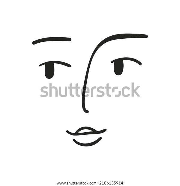 Abstract Linear Human Face Minimalistic Portrait Stock Vector (Royalty ...