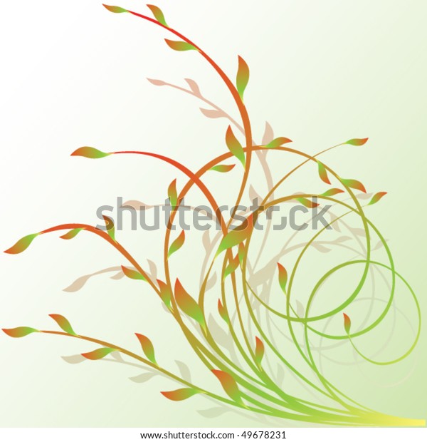 Abstract Lines Vegetative Motives Illustration Stock Vector (Royalty ...