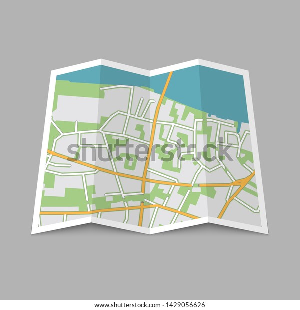 Abstract Location City Map Paper Map Stock Vector (Royalty Free ...